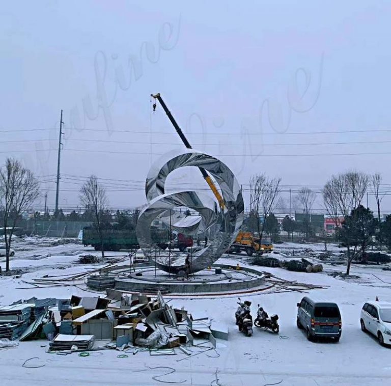 Metal Stainless Steel Mobius Loop Sculpture Square Decor for Sale CSS ...