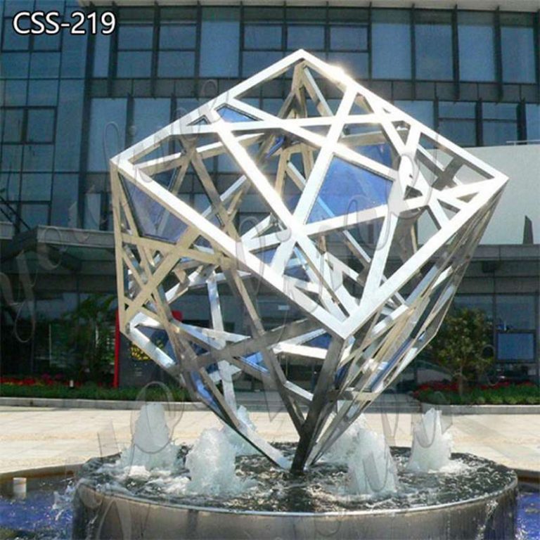 Modern Stainless Steel Cube Sculpture Square Decor for Sale CSS-219 ...