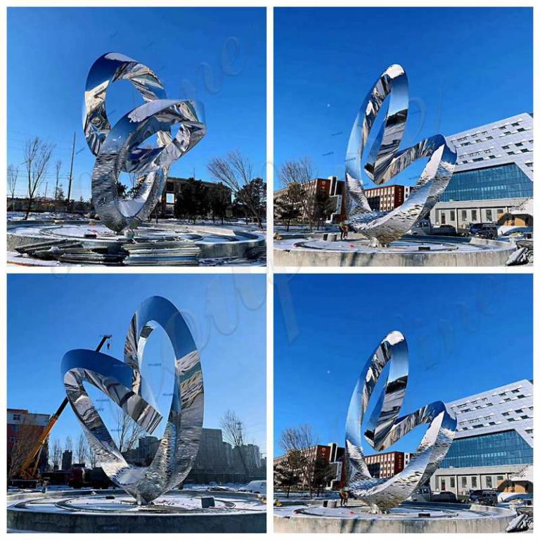 Metal Stainless Steel Mobius Loop Sculpture Square Decor for Sale CSS ...