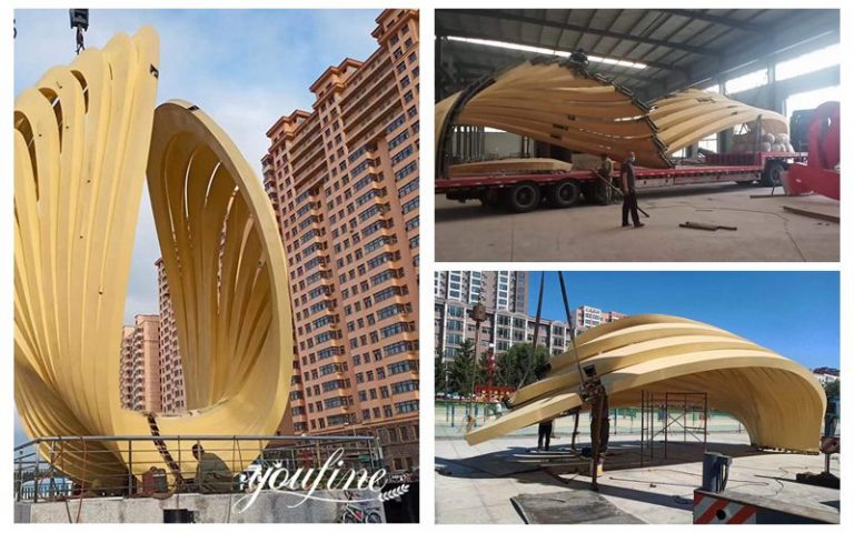 Large Size Stainless Steel Shell Statue for Sale CSS-476-Abstract Metal ...