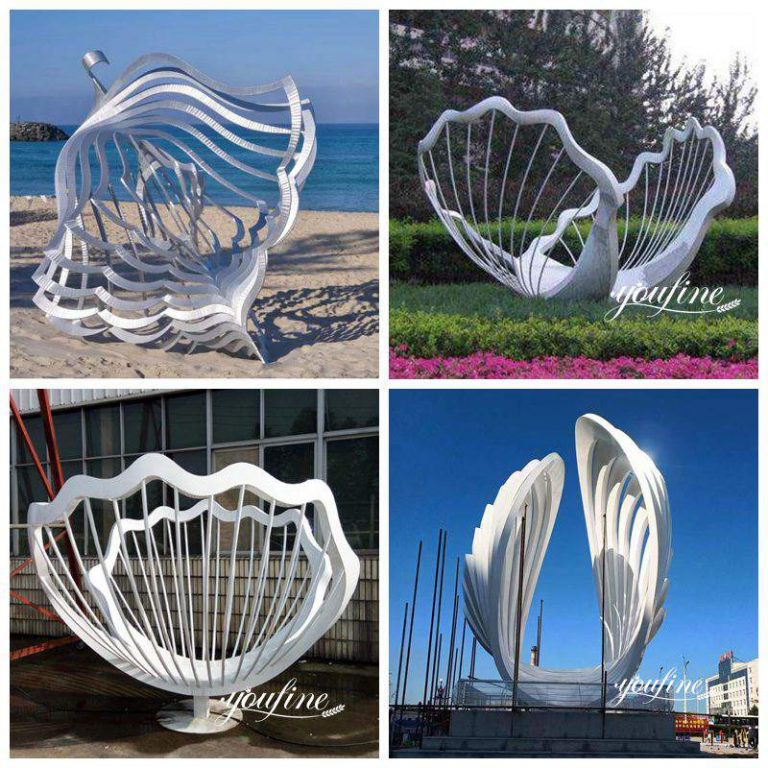 Large Size Stainless Steel Shell Statue for Sale CSS-476-Abstract Metal ...